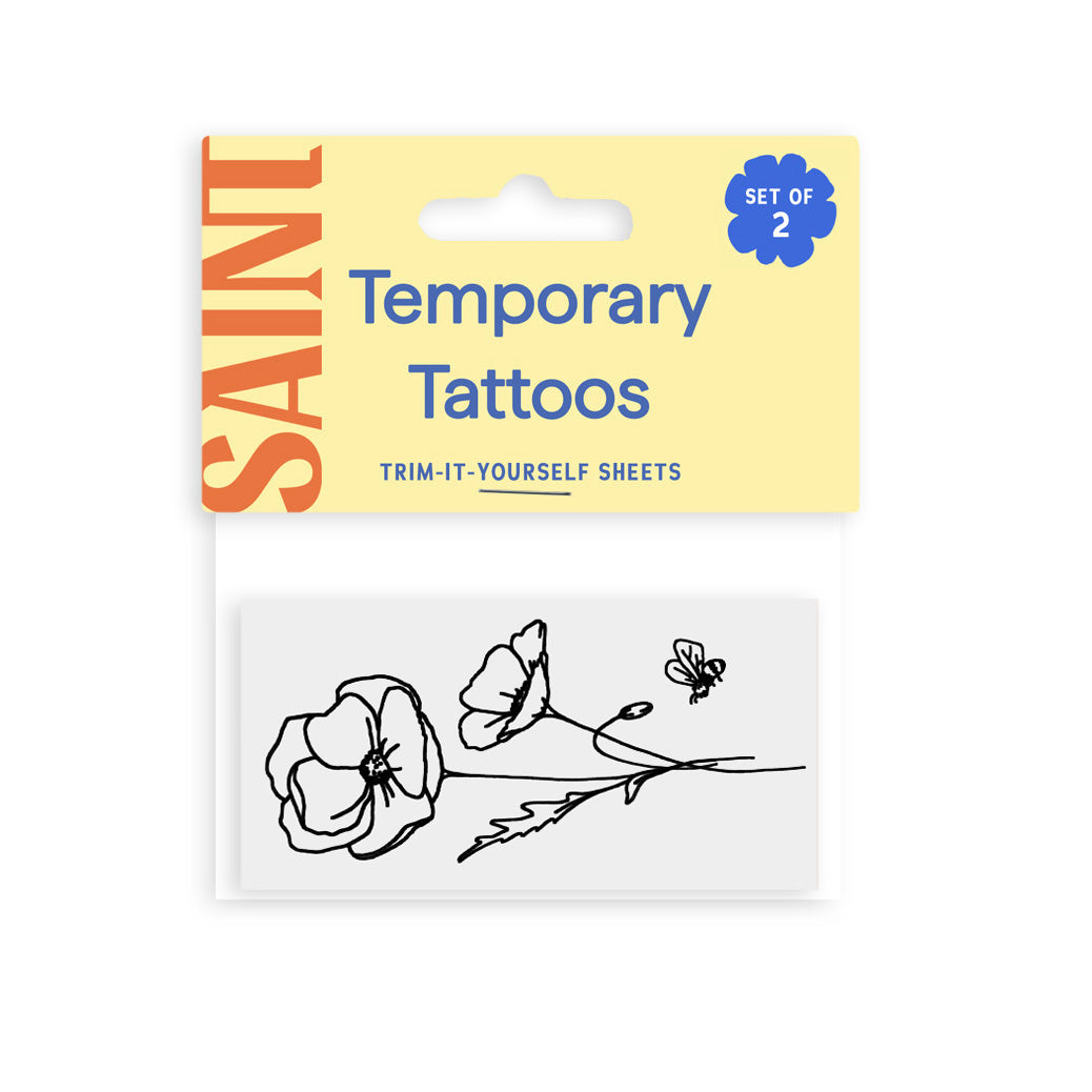 August - Poppy Temporary Tattoos – Saint Tattoos